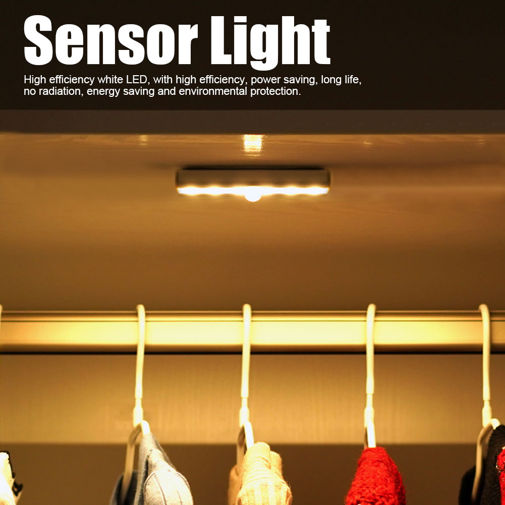 6 LEDS INFRARED Human Body Induction Lamp Cabinet Cupboard Wardrobe ...