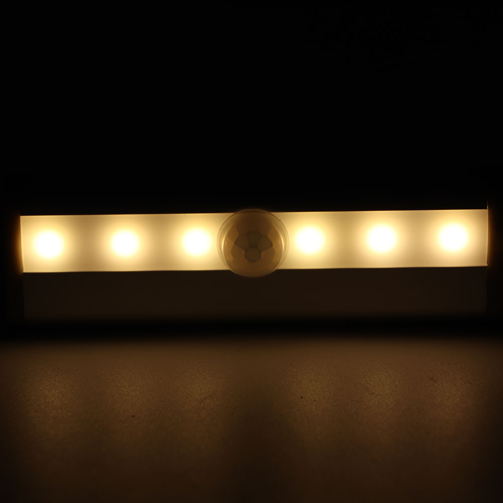 6 LEDS INFRARED Human Body Induction Lamp Cabinet Cupboard Wardrobe ...