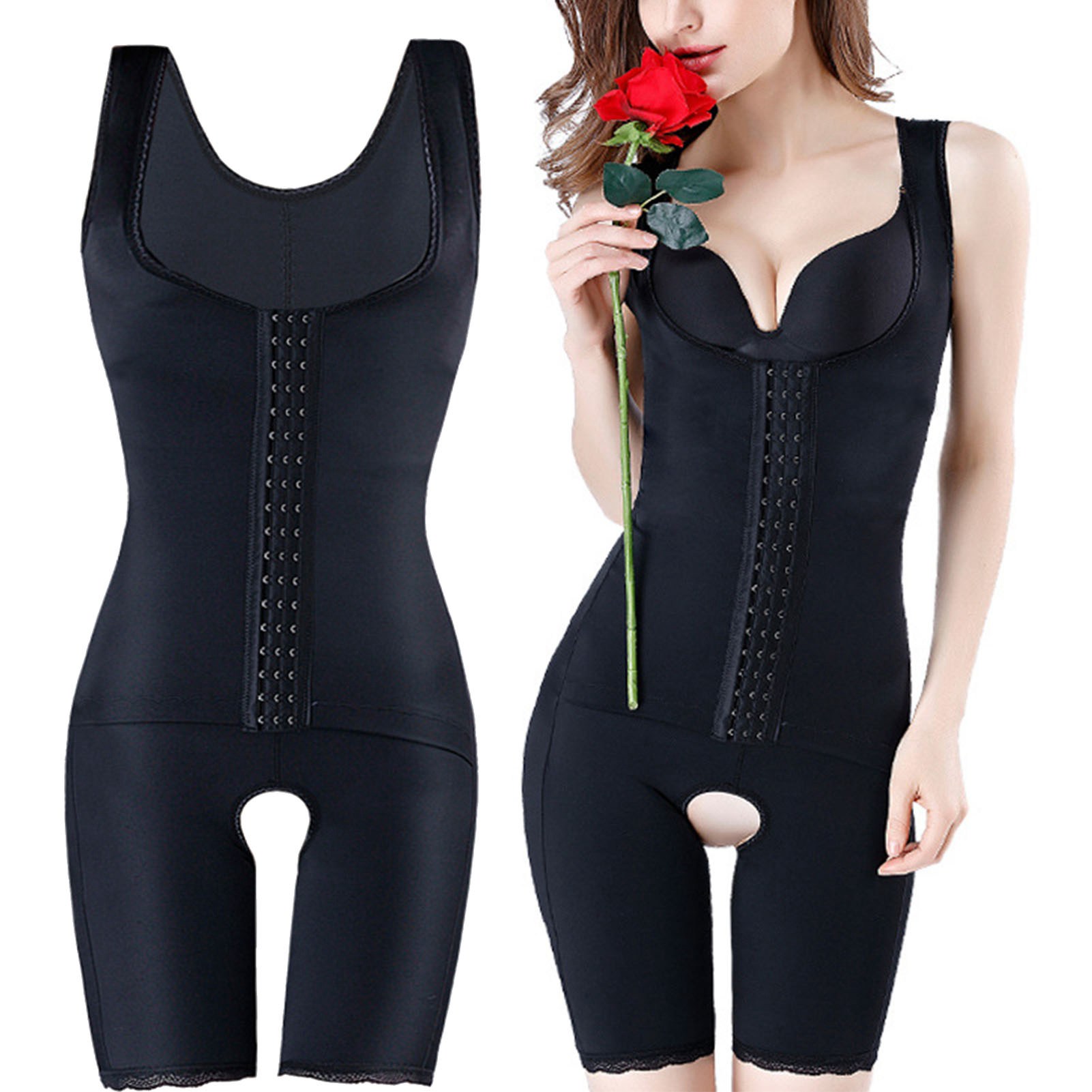 3 ROW HOOKS Slimming Girdle Compression Garment Waist Trainer Butt ...