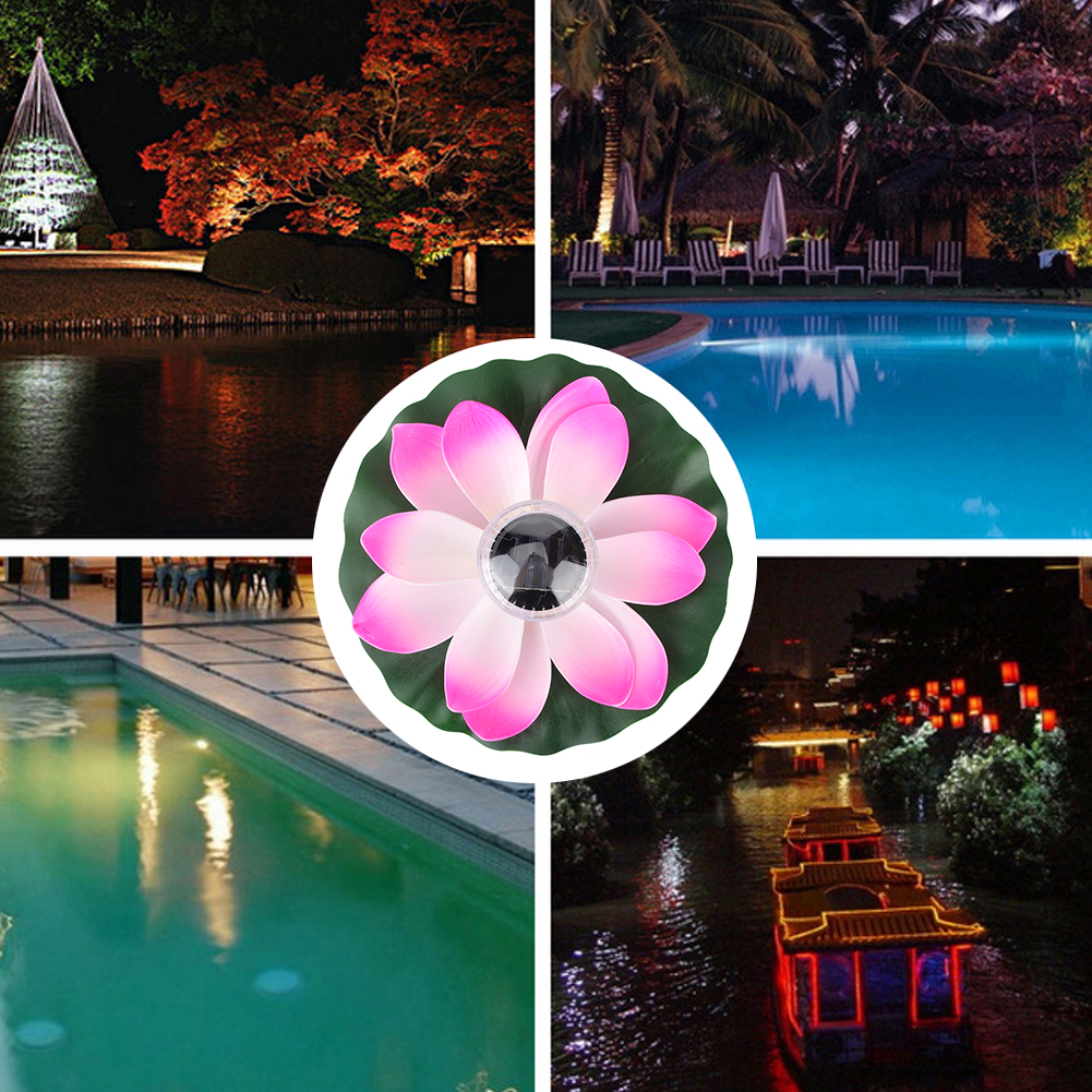 SOLAR POND POOL Lights LED Color Changing Flower Waterproof Floating £ ...