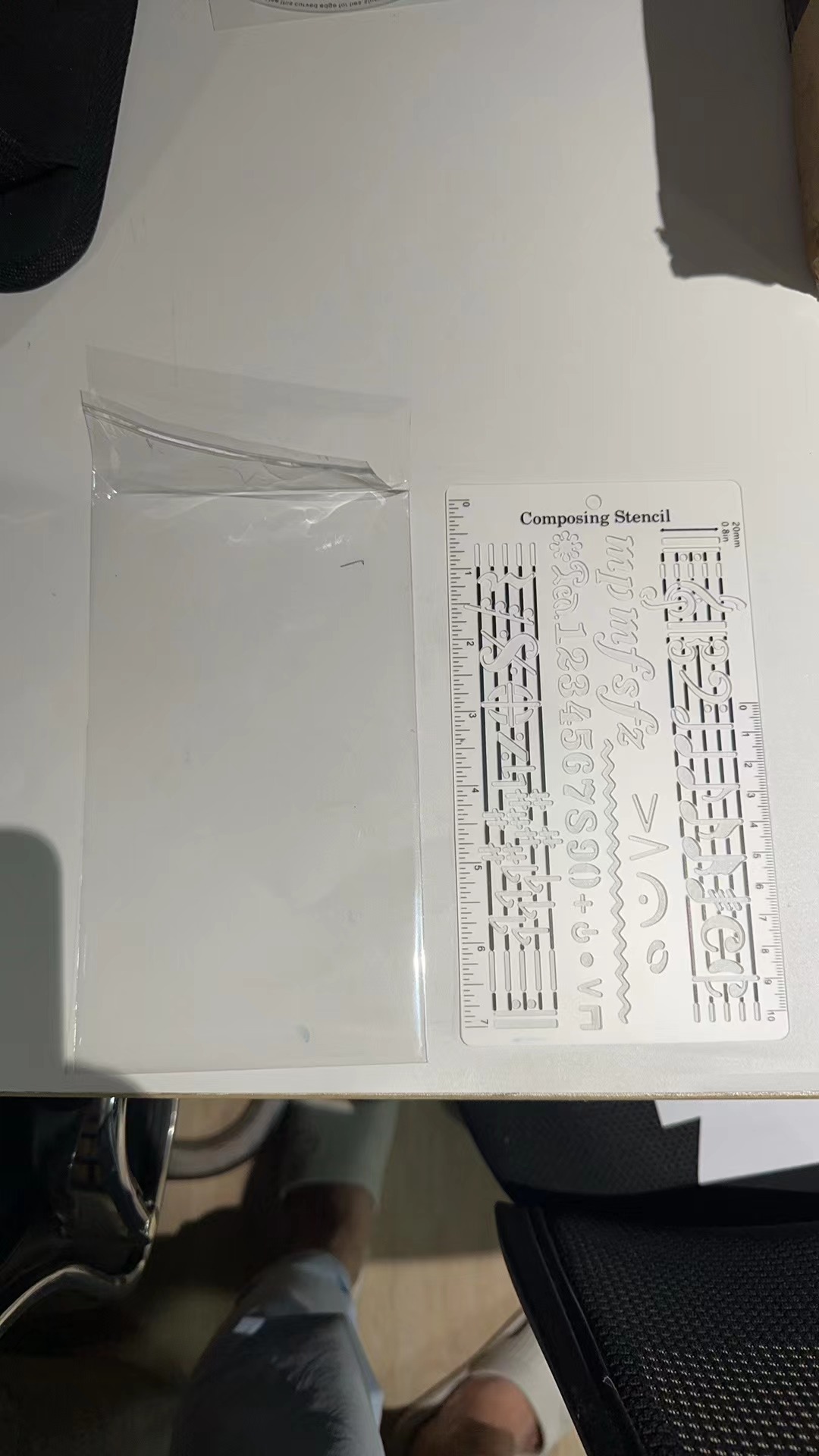 COMPOSER TEMPLATE SHEET Music Drawing Sheet Ruler Dual Scales Curve ...