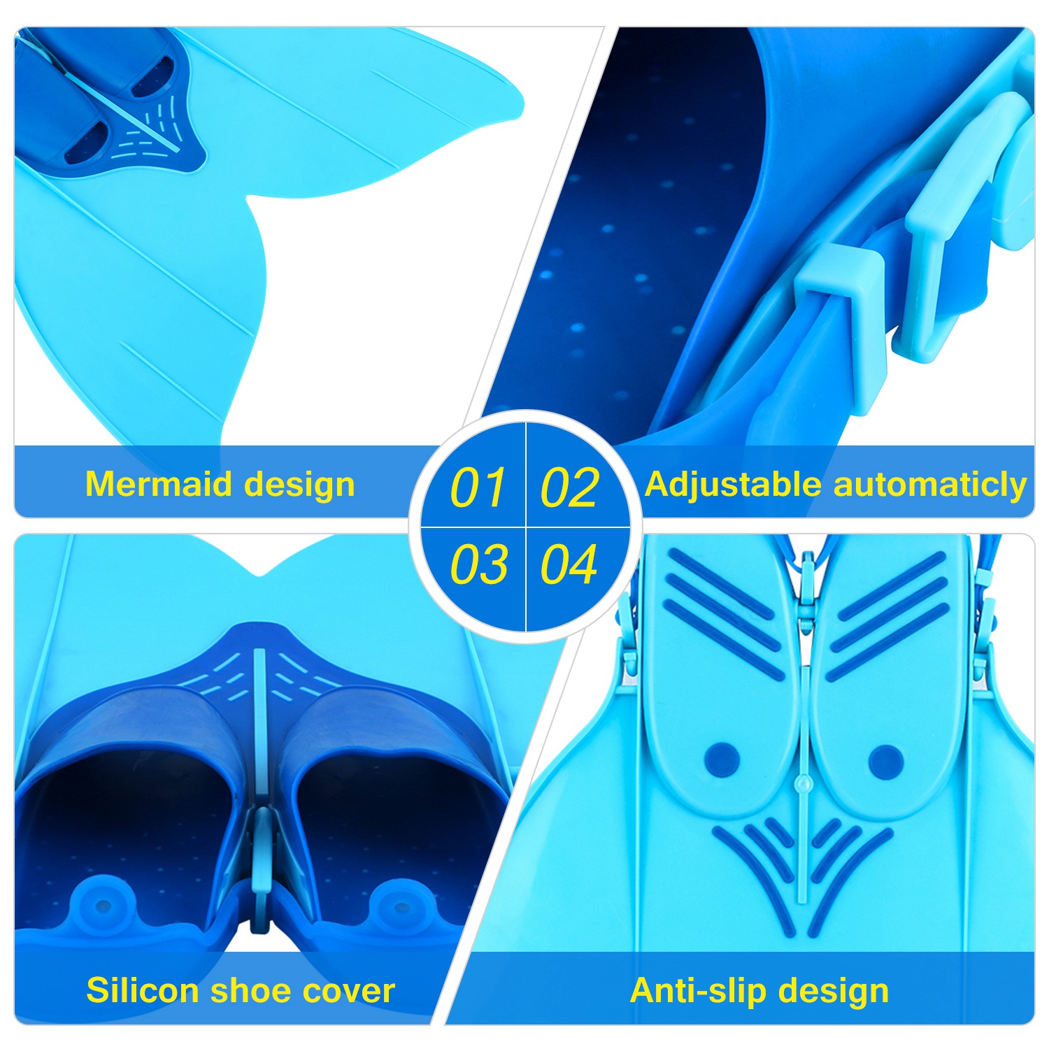 Youth Children Girl Boy Diving Mermaids Tails Monofin Flippers Swimming ...