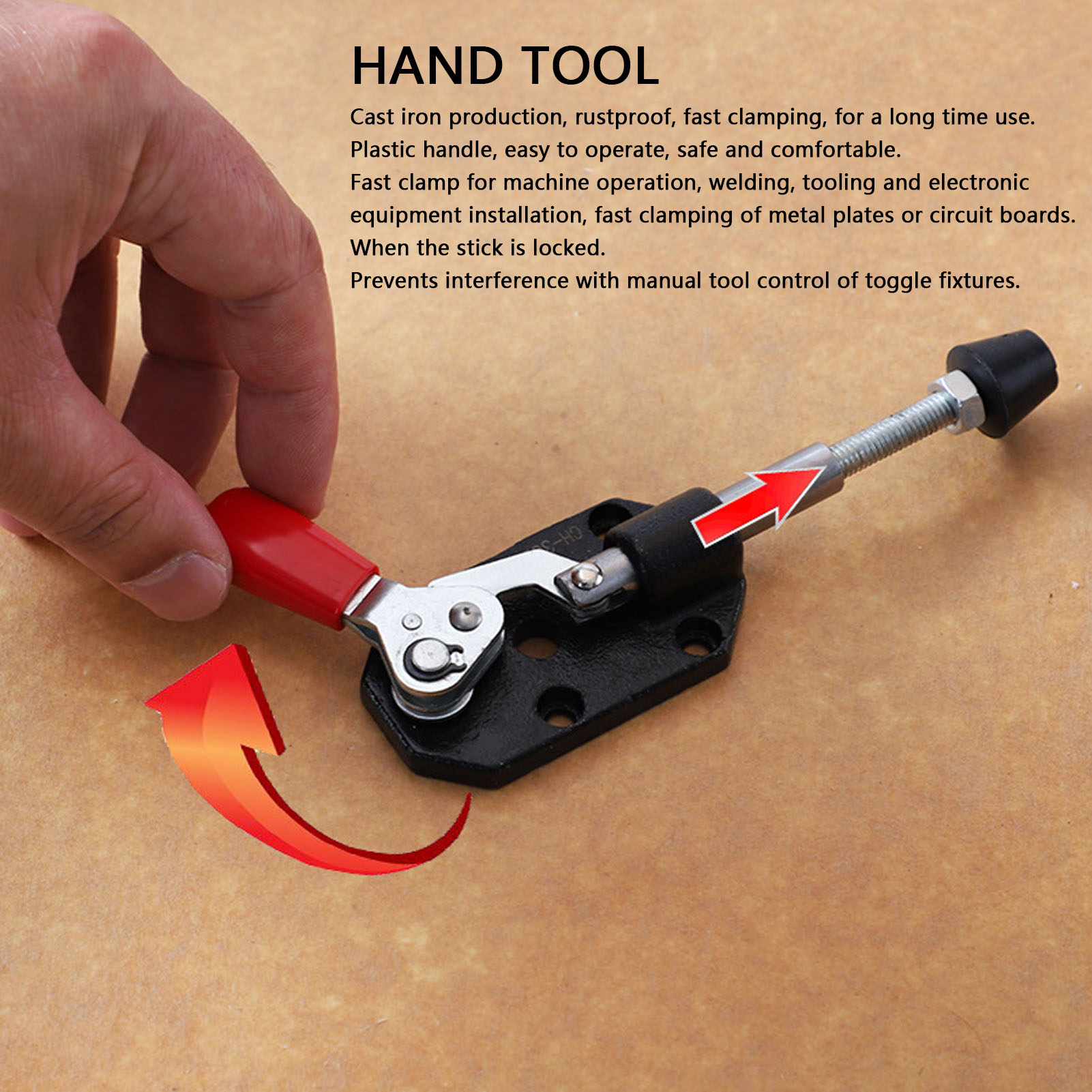 PUSH PULL TOGGLE Clamp Cast Iron Adjustable Plastic Handle Woodworking ...