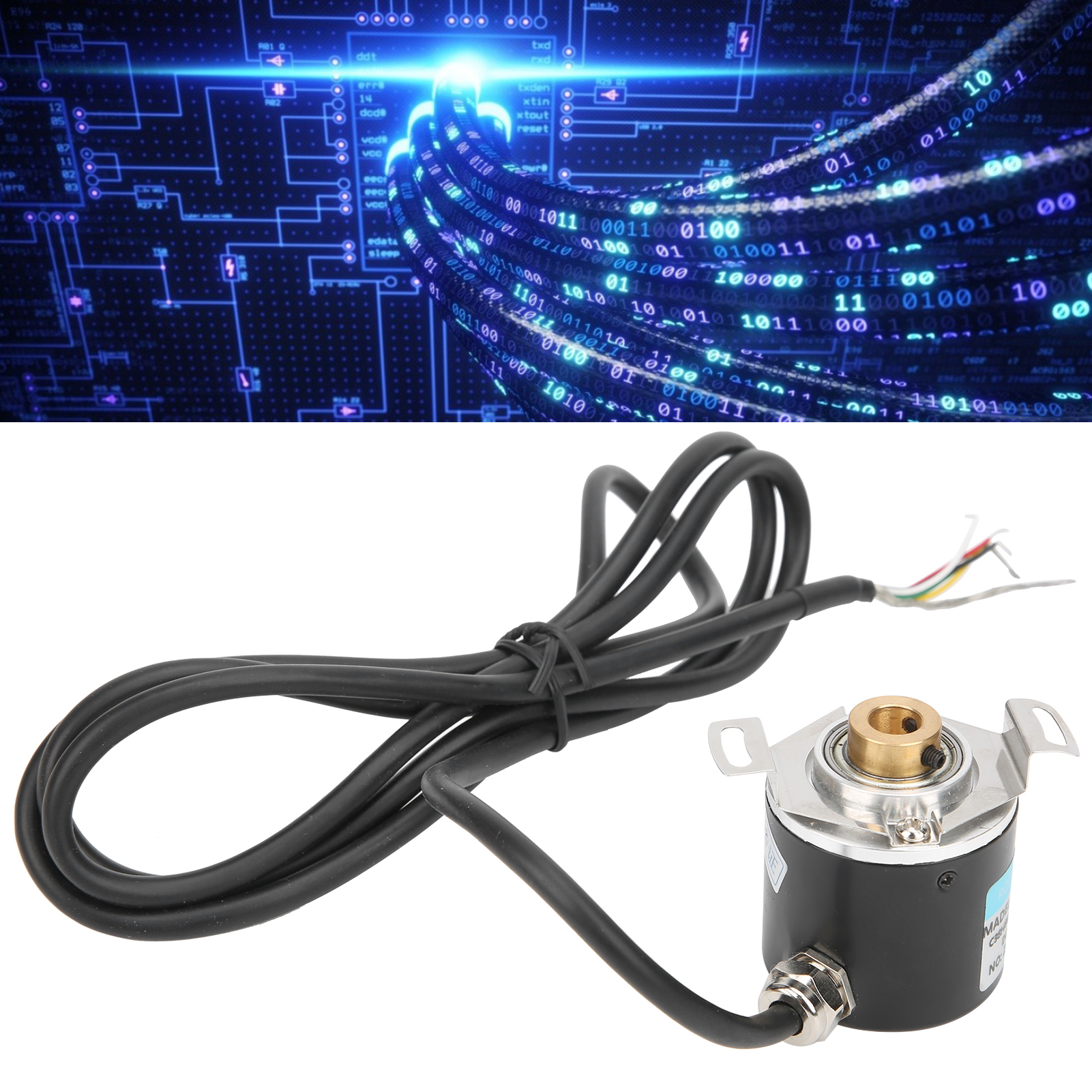 ABZ ENCODER INCREMENTAL 3 Phase Half Hollow Shaft 6mm Reducer C38S6G5 ...