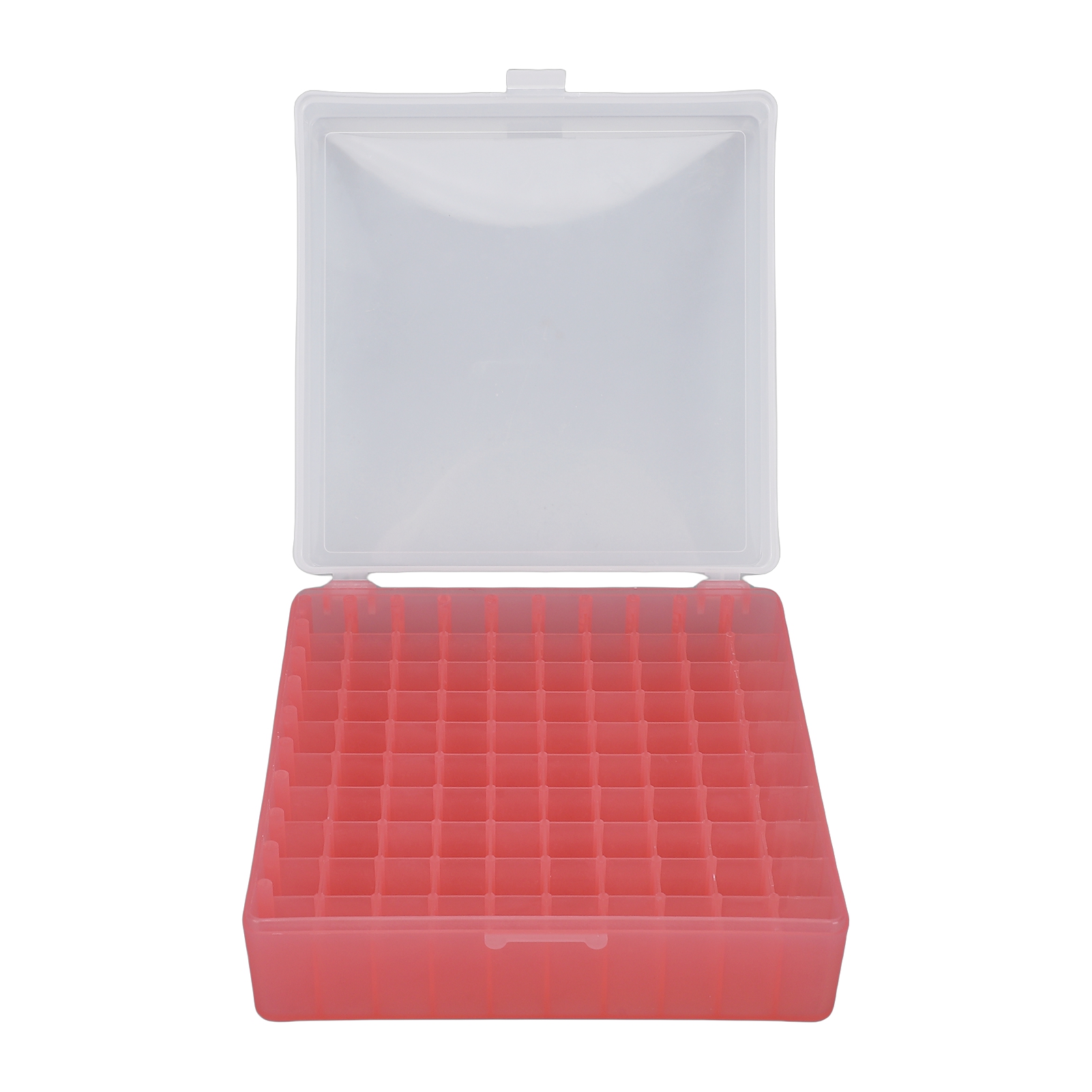 100 HOLE SAMPLE Tube Box Storage For Laboratory Freezer Tubes PP Red ...