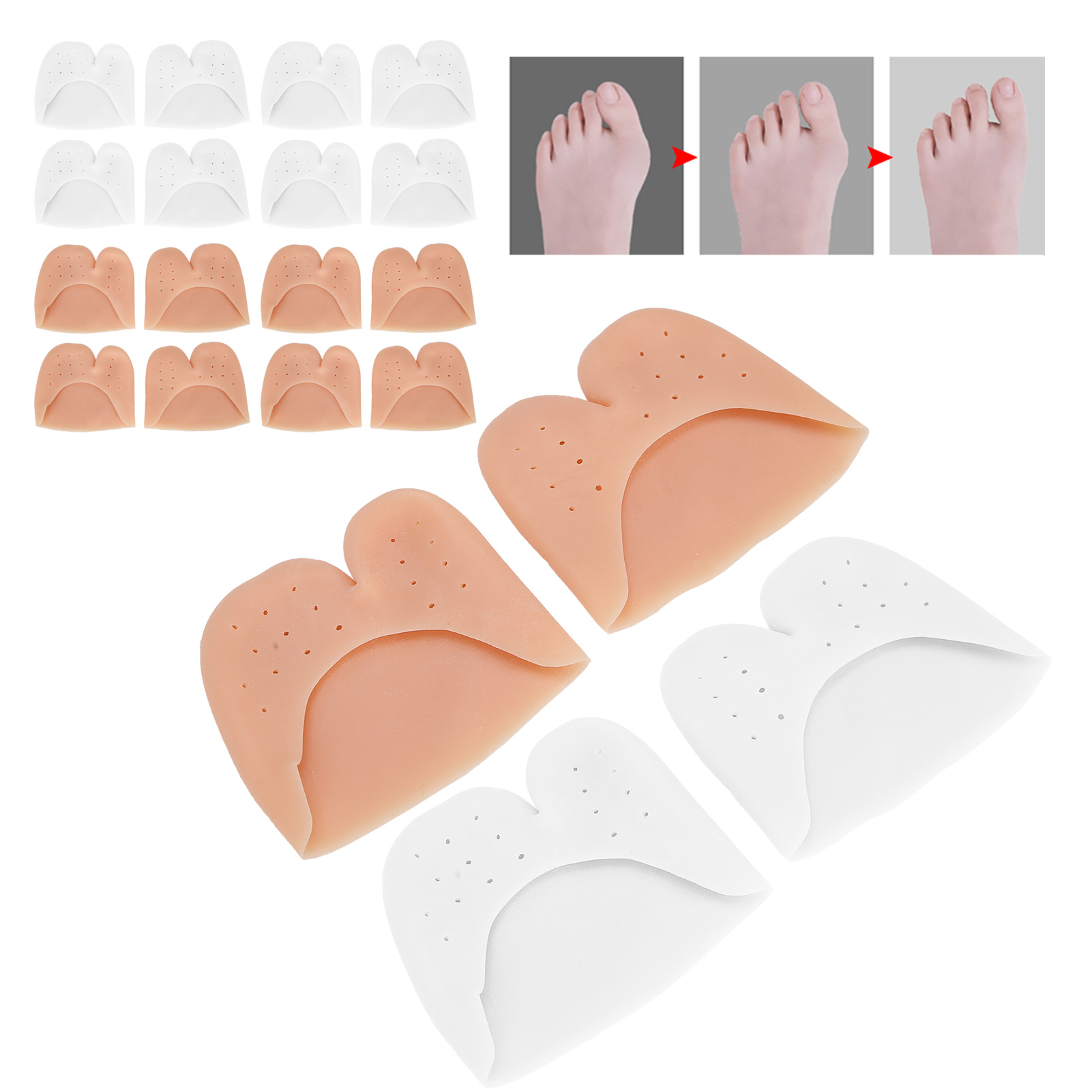 5Pairs Toe Cap Cover WShaped SEBS Forefoot Cushioning Pad Protector ...