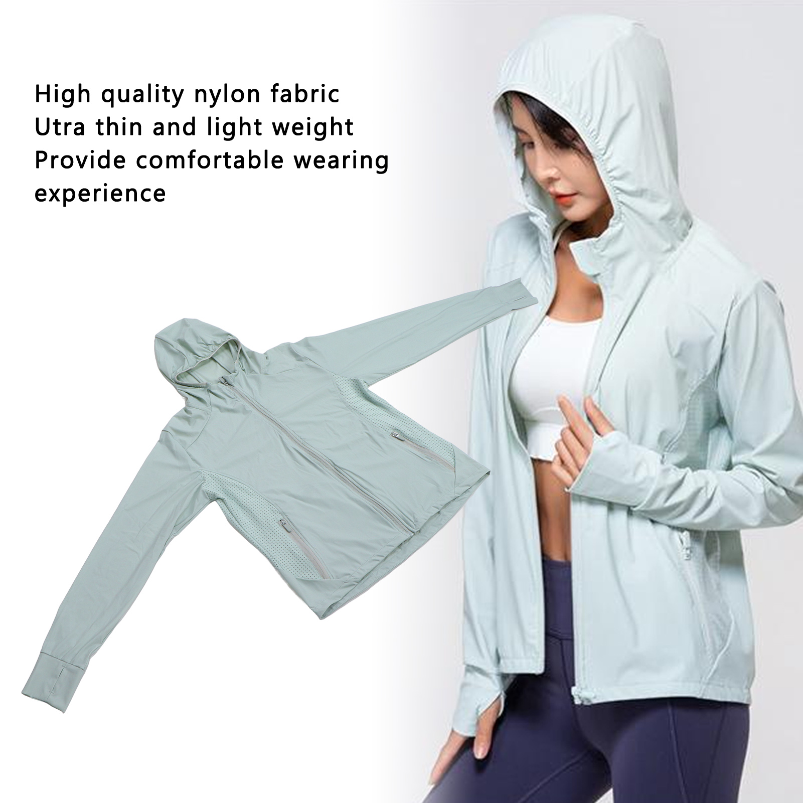 Women's Sun Protection Hoodie Jacket UV Proof Long Sleeve Cooling Sun ...