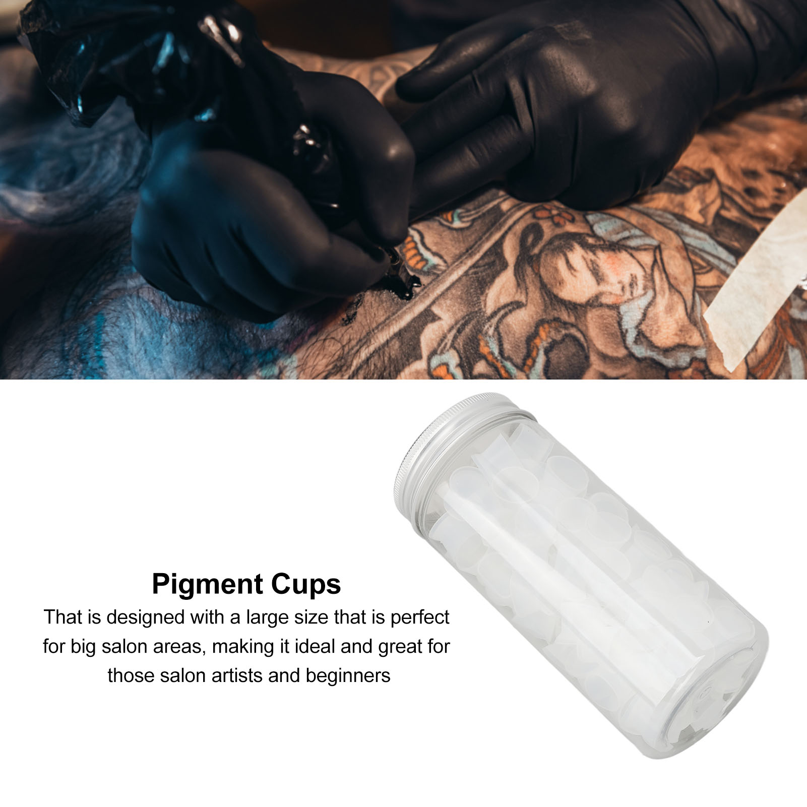 100PCS Disposable Silicone Pigment Cup Large Eyebrow Eyeliner Lip Color ...