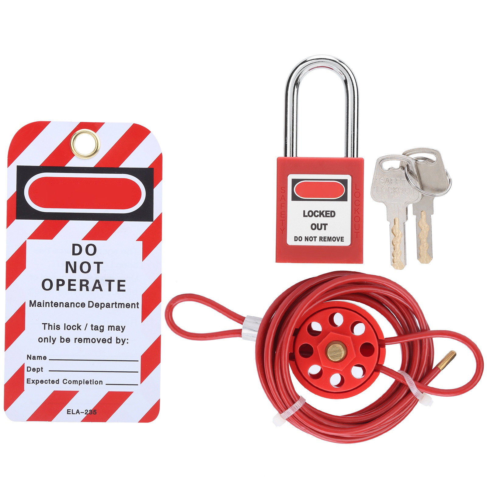 Cable Lock Kit Adjustable Insulation Universal For Valve Red Energy ...