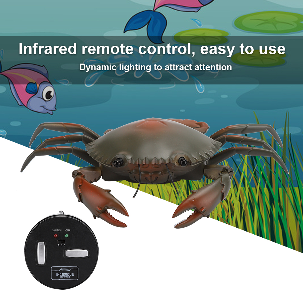 Ծ(CYAN)FUNNY HIGH SIMULATION Remote Control Infrared Animal Crab Kid ...