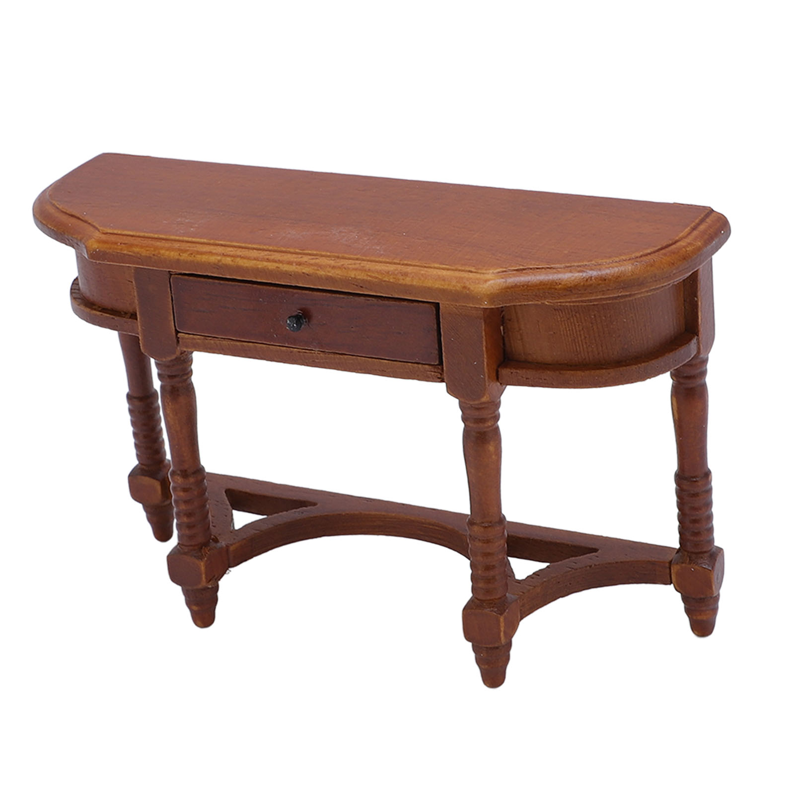 1:12 SCALE DOLLHOUSE Half Round Table With Drawer High Simulation Birch ...