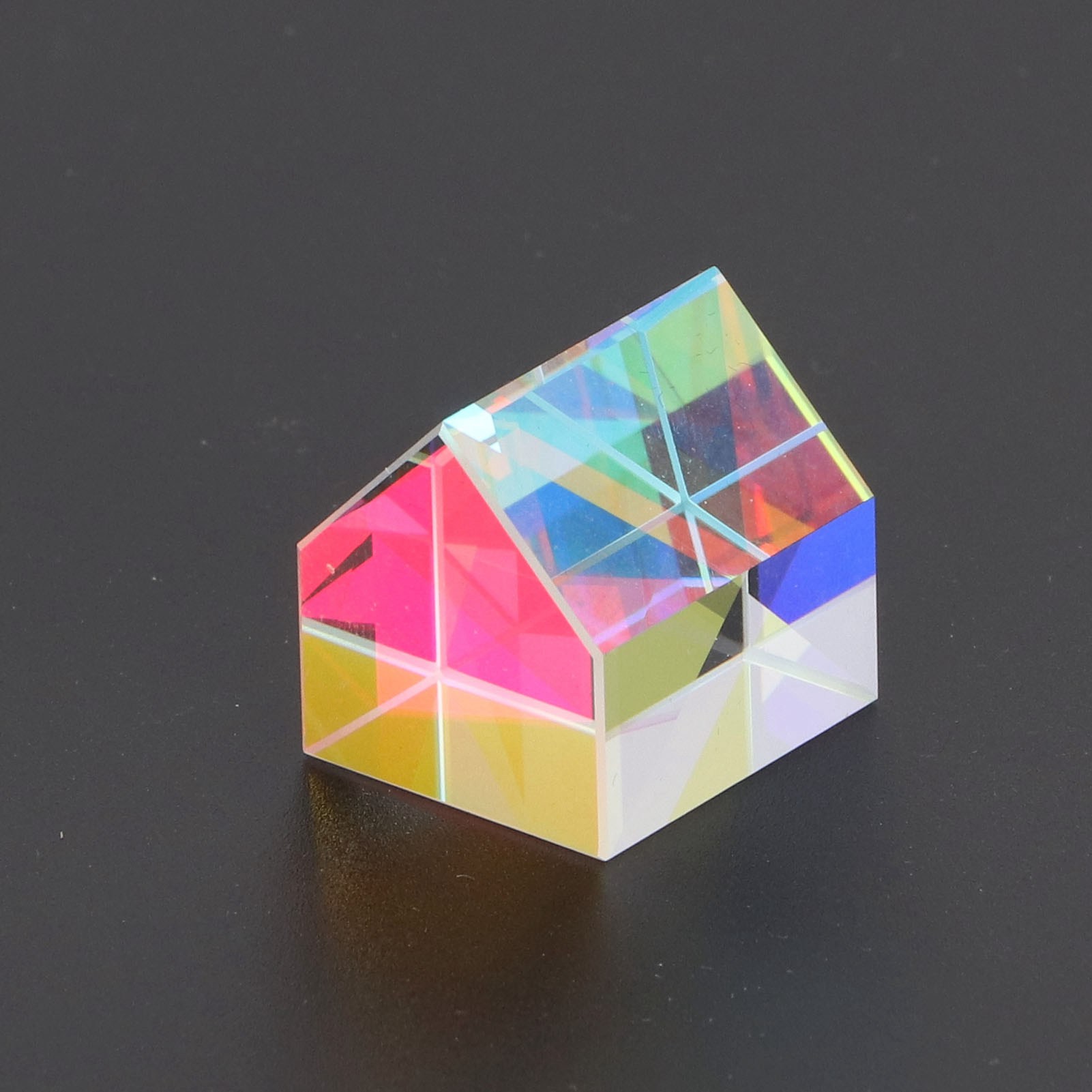 NEW COLOR PRISM Optical Glass Cabin Shape Desk Ornament RGB Dispersion ...