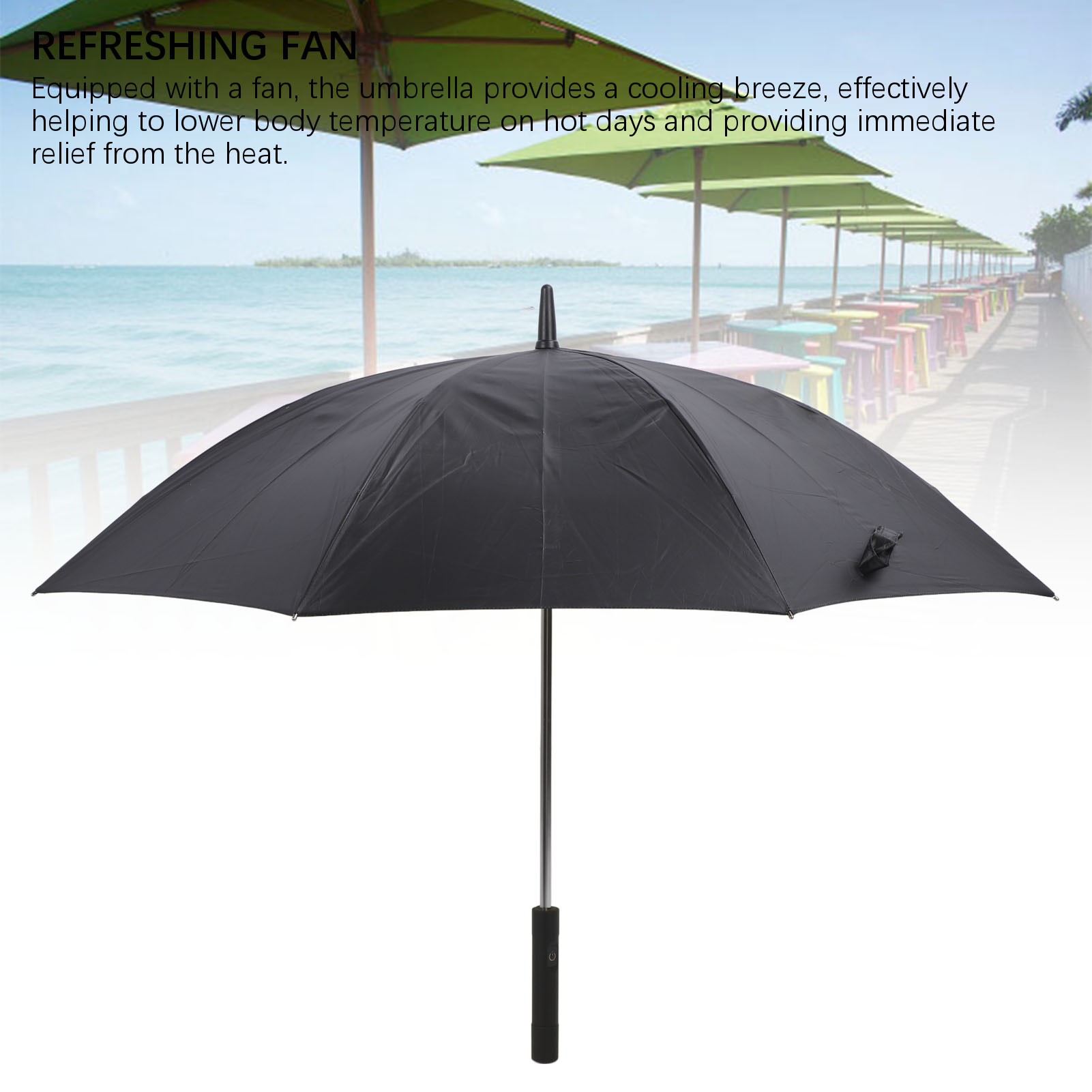 Misting Umbrella with Fan Cooling Fan Sun Umbrellas for Sun Protection ...
