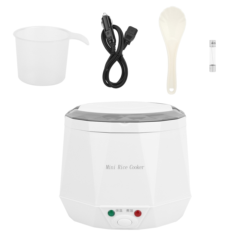 WHITE 1.6L MINI Portable Electric Rice Cooker Rice Cooking Tool For 12V ...