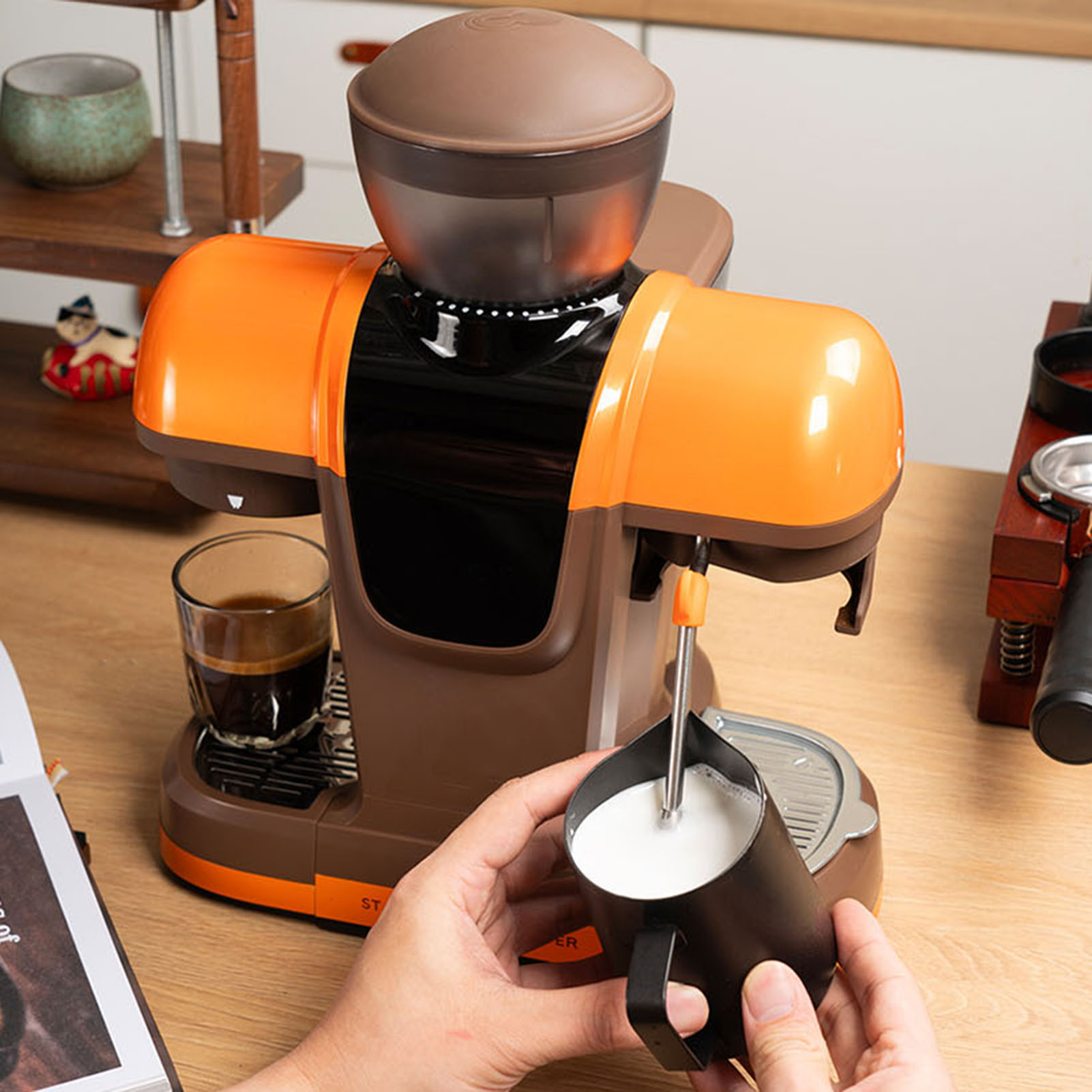 COFFEE MAKER WITH Steam Wand 19 Bar 800ML Semi Automatic Coffee ...