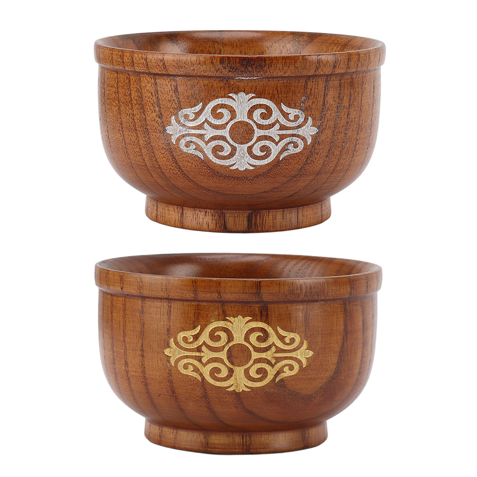 Wooden Rice Bowl Jujube Wood Anti Scald Exquisite Elegant Round Wooden ...