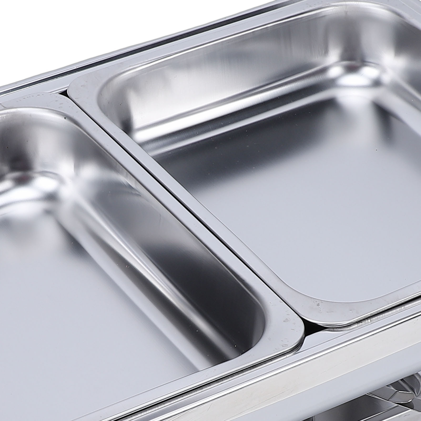 BUFFET FOOD WARMER Square Two Section Chafing Dish With Foldable Frame ...