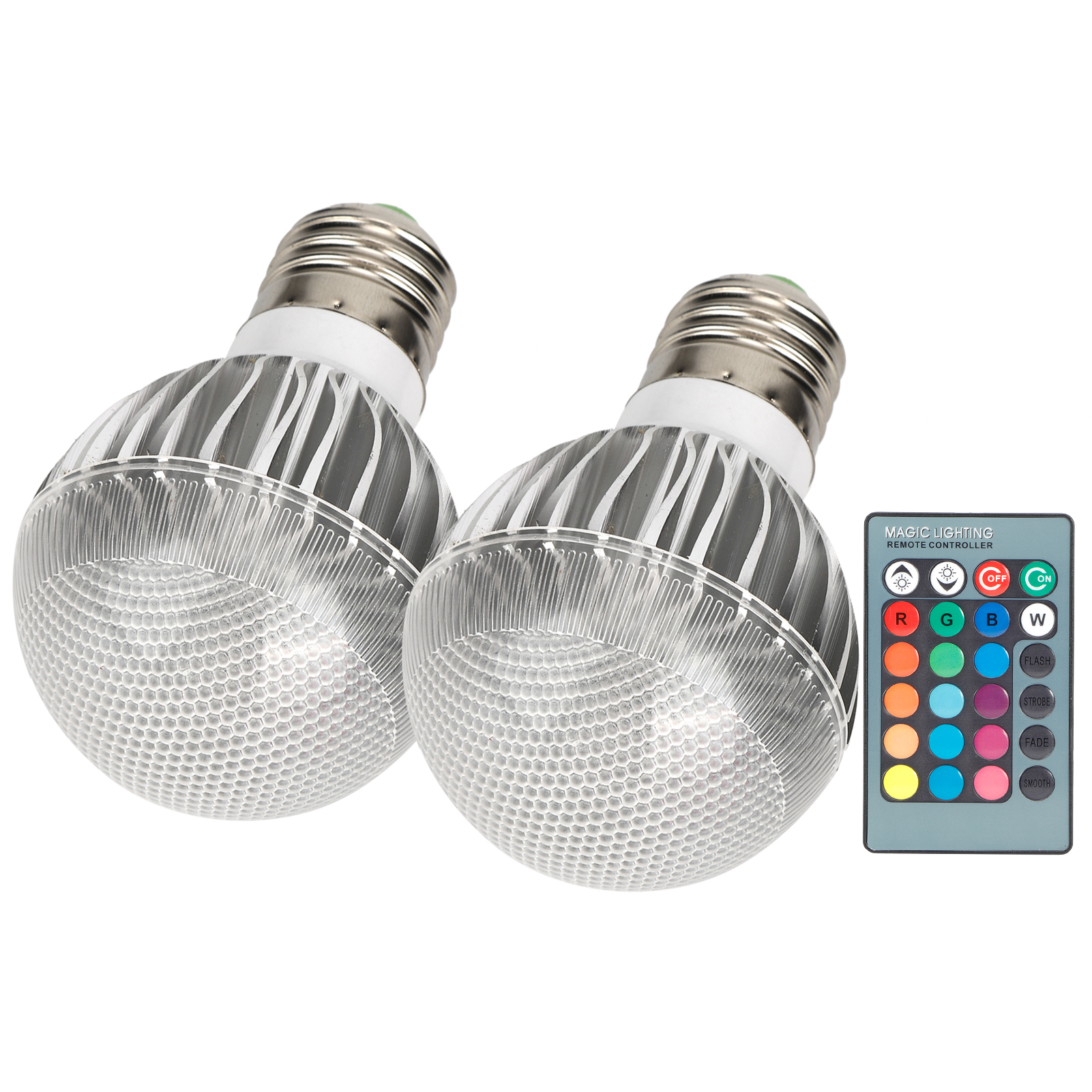 9W E27 RGB Ball Light LED Color Changing Bulb With Remote Controller ...