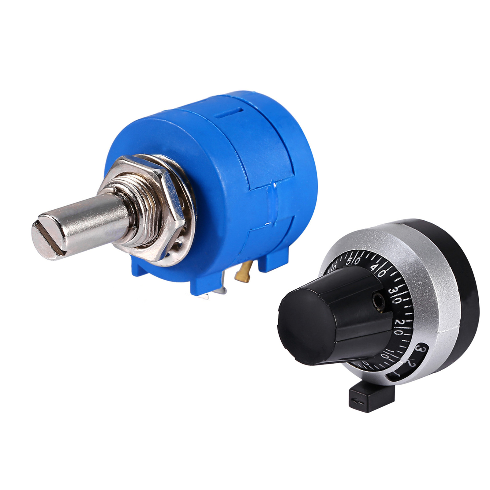 10K Ohm Wirewound Precision Potentiometer Pot 10 Turns Knob Tools Part ...