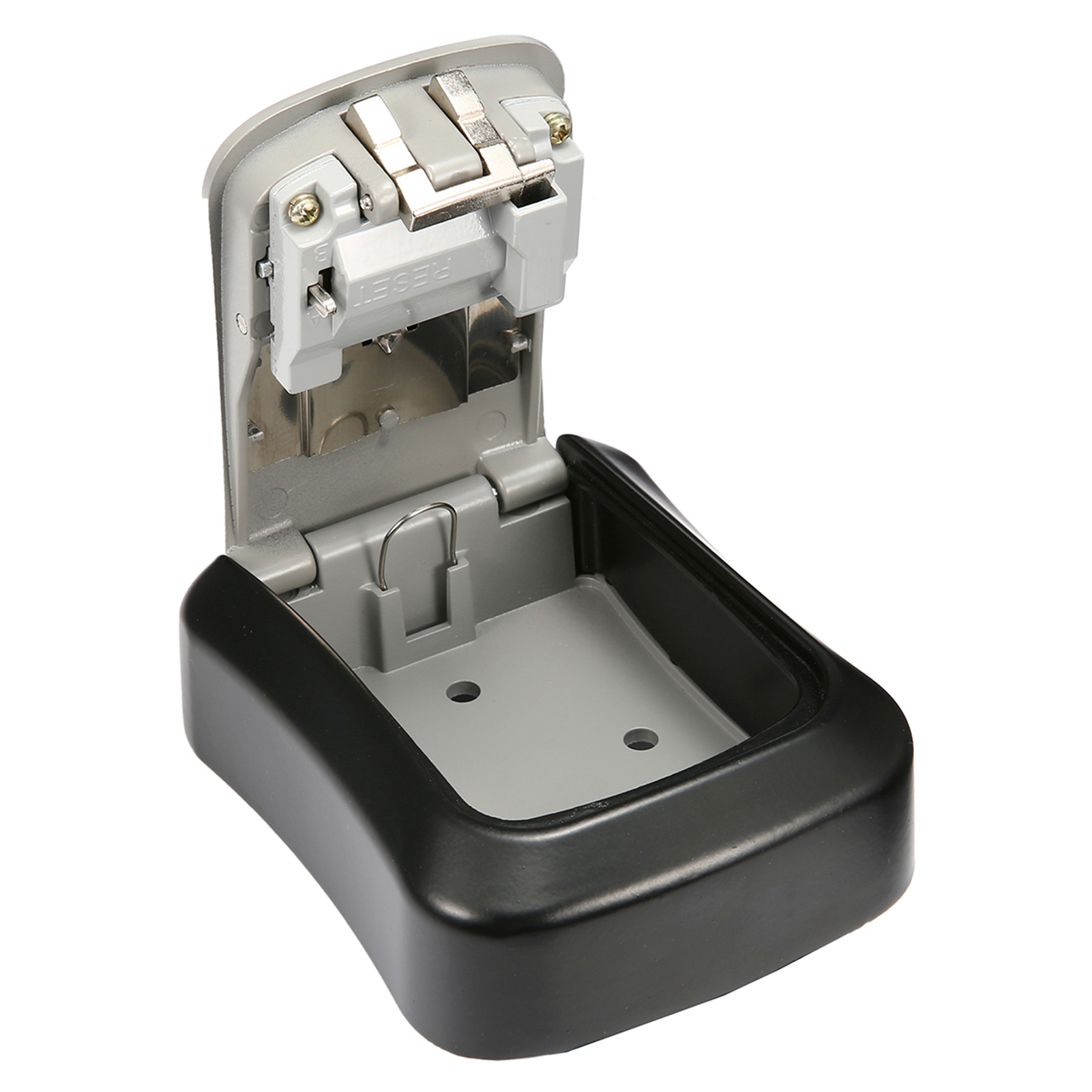 (Black Gray) Aluminum Wall Mounted Key Box 4-Digit Combination Storage ...