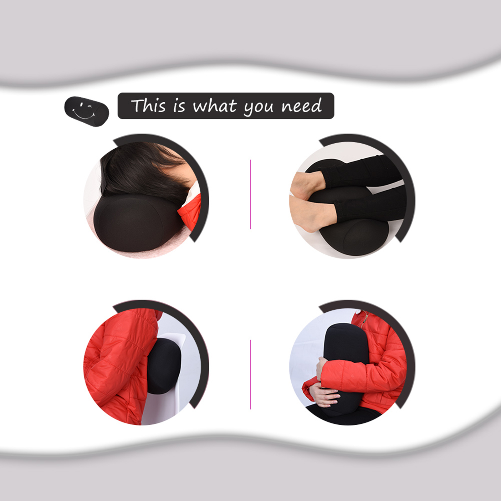 MICROBEAD NECK SUPPORT Pillow For Travel Home Seat Sleeping Black 3H9L ...