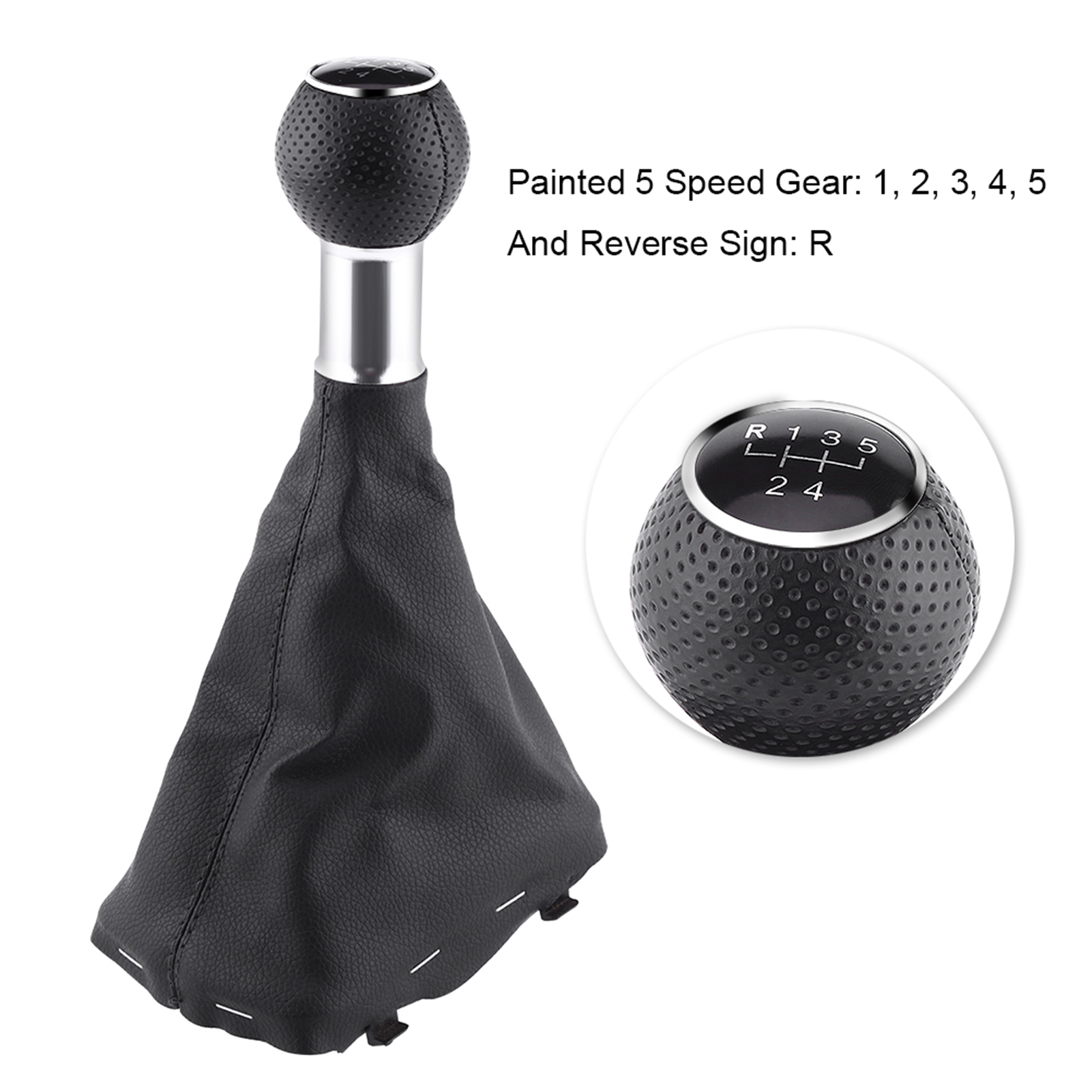 Gear Shift Knob Kit 5 Car Gear Shift Knob Gear Stick Gaiter Boot Kit ...